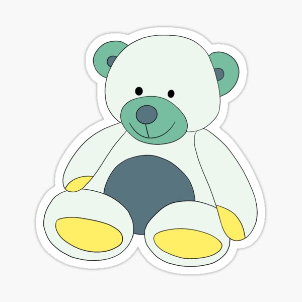 "Blue & Green Teddy Bear" Sticker for Sale by heychlozie | Redbubble