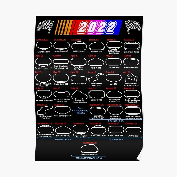 "Schedule Nascar Cup Series 2022" Poster for Sale by ideasfinder ...