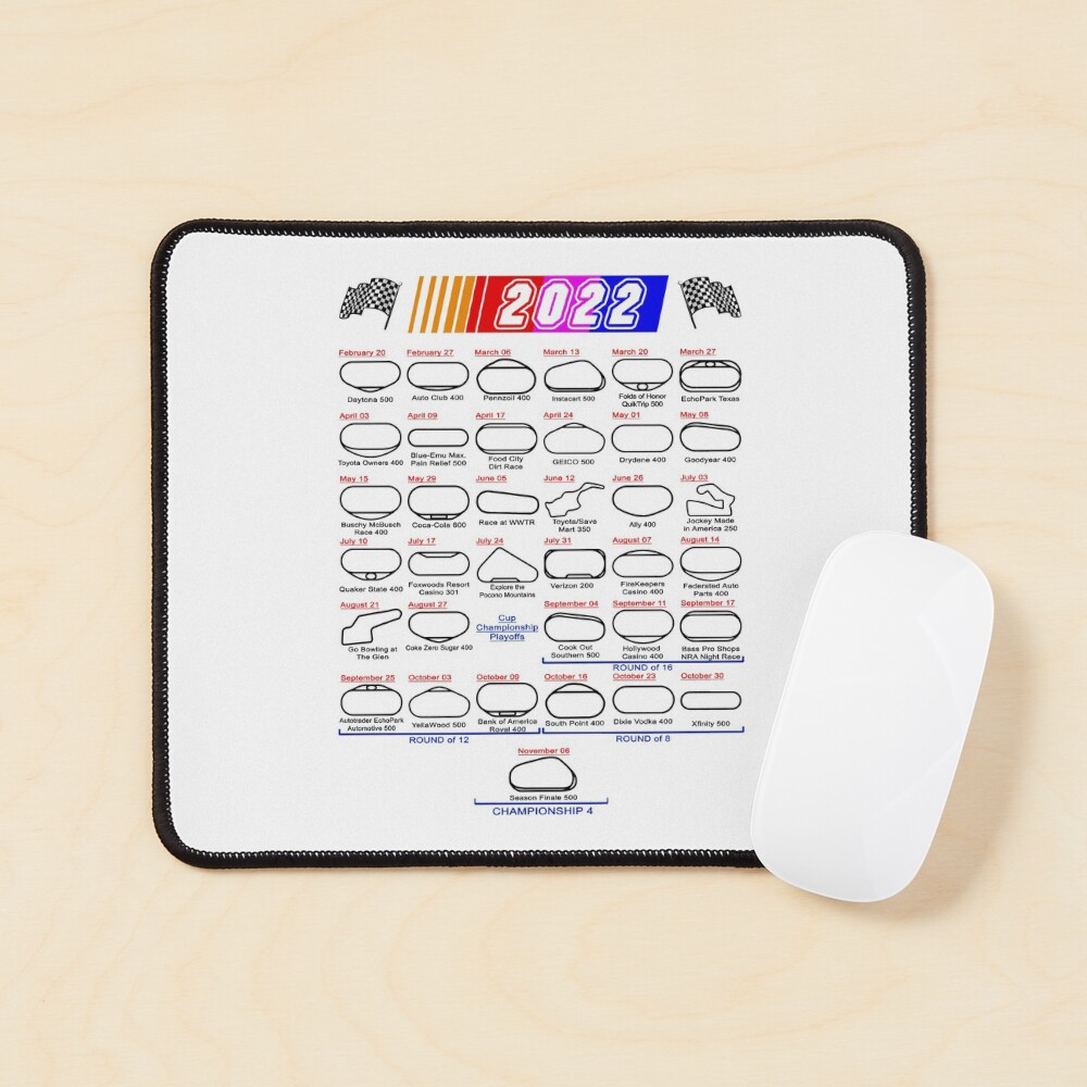 "Schedule Nascar Cup Series 2022 white" Journal for Sale by ideasfinder ...