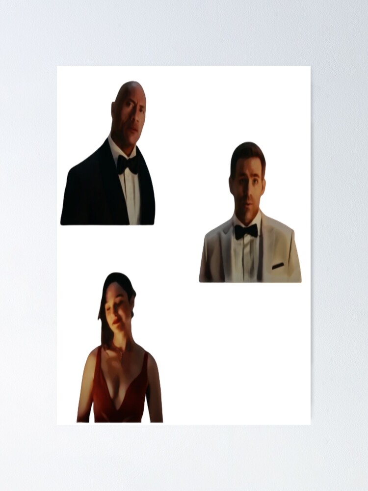 "red notice cast sticker pack " Poster for Sale by exr378 | Redbubble