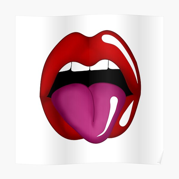 Sexy Red Lips Tongue Poster For Sale By Bermix Redbubble