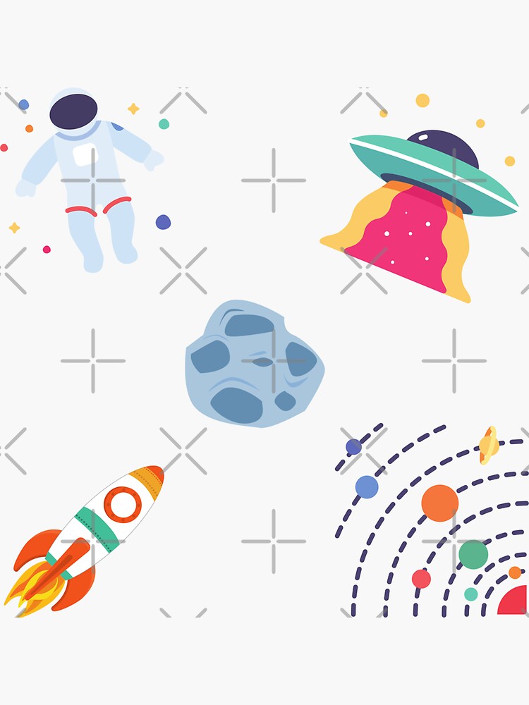 "meteorites and UFOs" Sticker by bohemedesign | Redbubble