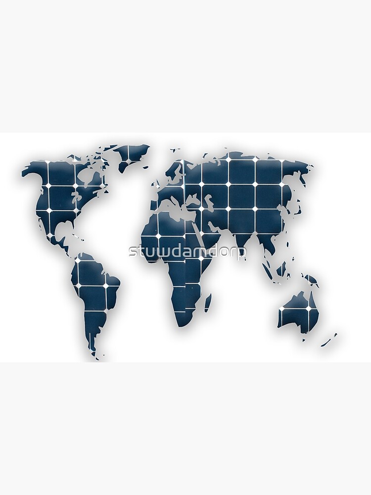 "Map of the world with photovoltaic solar panels." Poster for Sale by ...