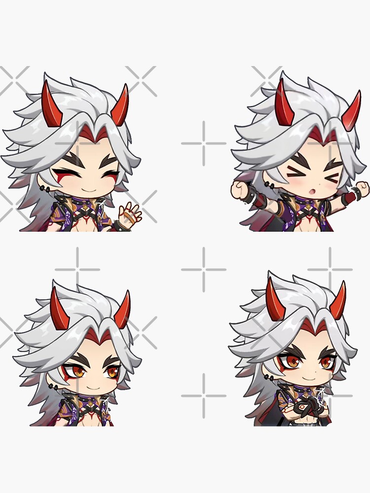 "Genshin Impact Arataki Itto Chibi Cute pack" Sticker by Omagatoki ...