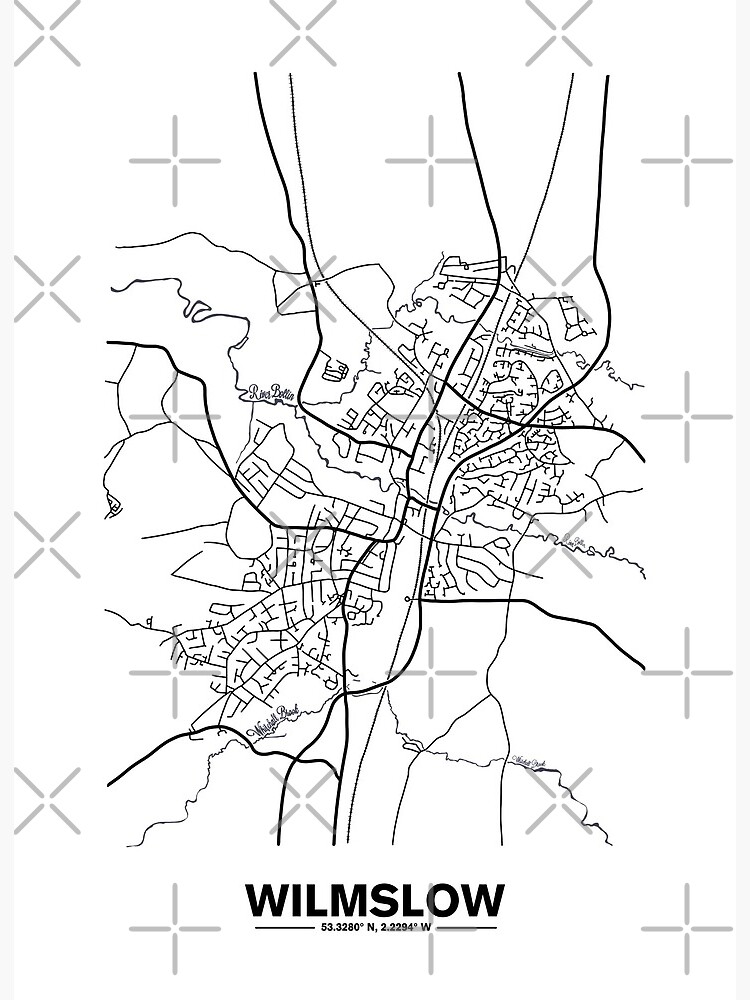 "WILMSLOW | MAP & COORDINATES" Art Board Print for Sale by axelle1410 ...