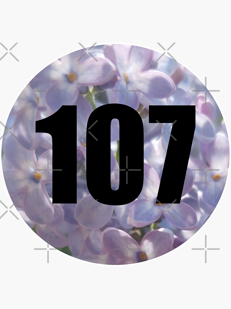 "number hundred and seven (107) purple lilac flowers" Sticker by ...