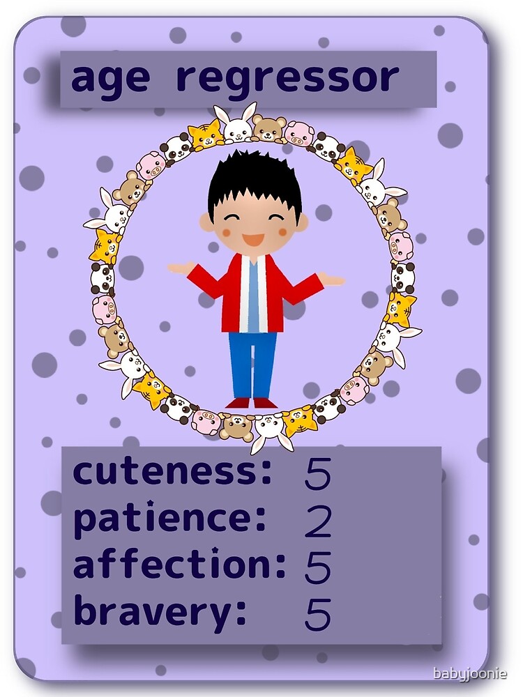 "Age Regressor Trading Card SFW" Poster by babyjoonie | Redbubble