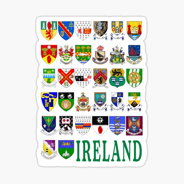 "IRELAND - 32 COUNTIES" Sticker for Sale by CathalDevlin | Redbubble