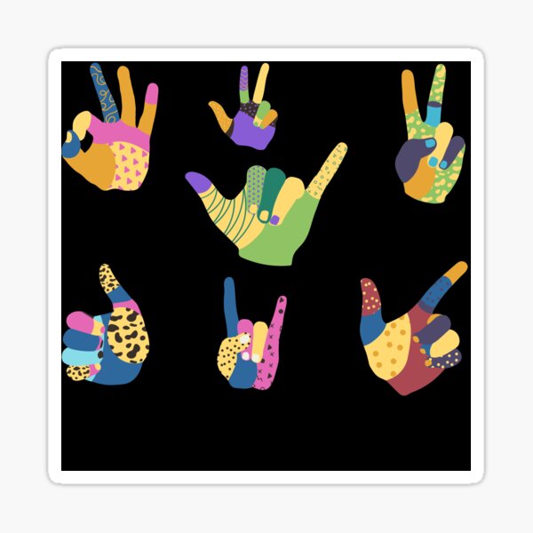 "Hand signs" Sticker for Sale by Lalithpradee | Redbubble