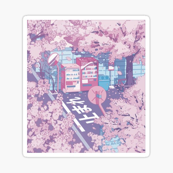 "A beautiful aesthetic Tokyo street and the pink sakura tree blossom ...