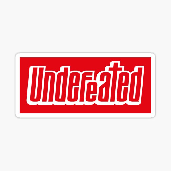 "Undefeated Deluxe / Red and White" Sticker for Sale by Yuzik | Redbubble