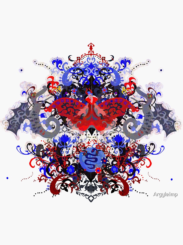 "Polyamory Dragon Damask -- Polyamorous Pride Flag Colors " Sticker by ...