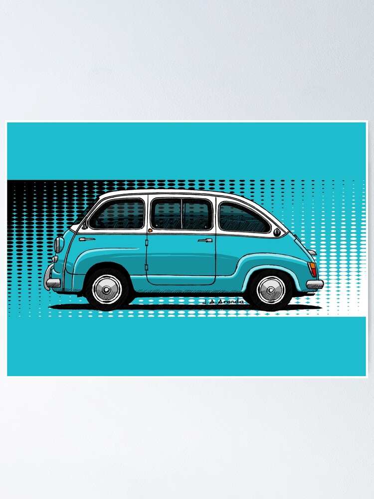 "My drawing of the classic Italian minivan car" Poster for Sale by ...