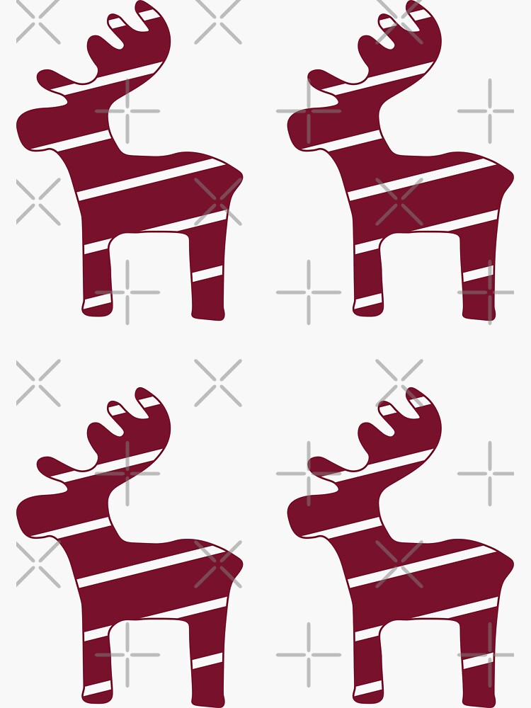"christmas reindeer stickers, dark red" Sticker for Sale by dreamykoala ...