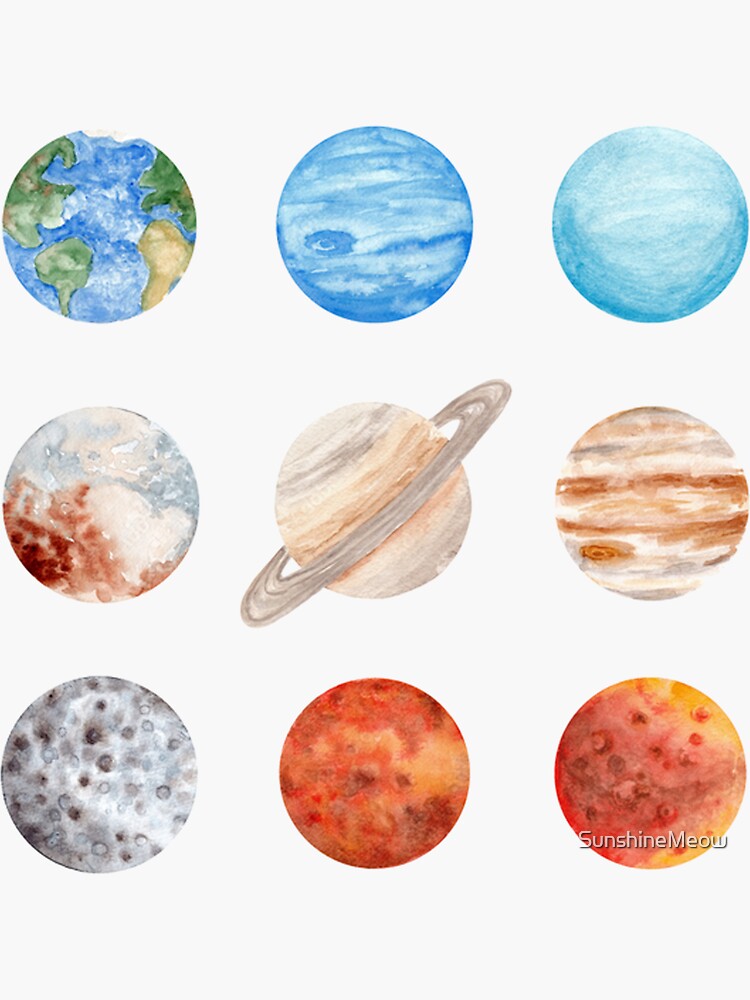 "Planets Pack" Sticker by SunshineMeow | Redbubble