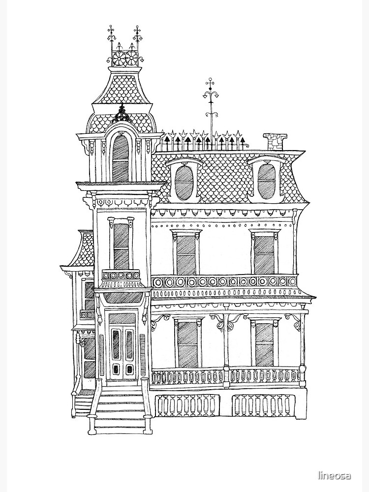Victorian House Line Drawing