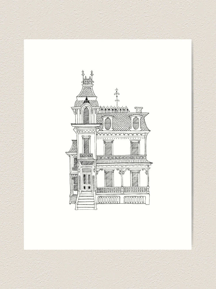 Victorian House Line Drawing 3,500+ Victorian House Sketch Stock
