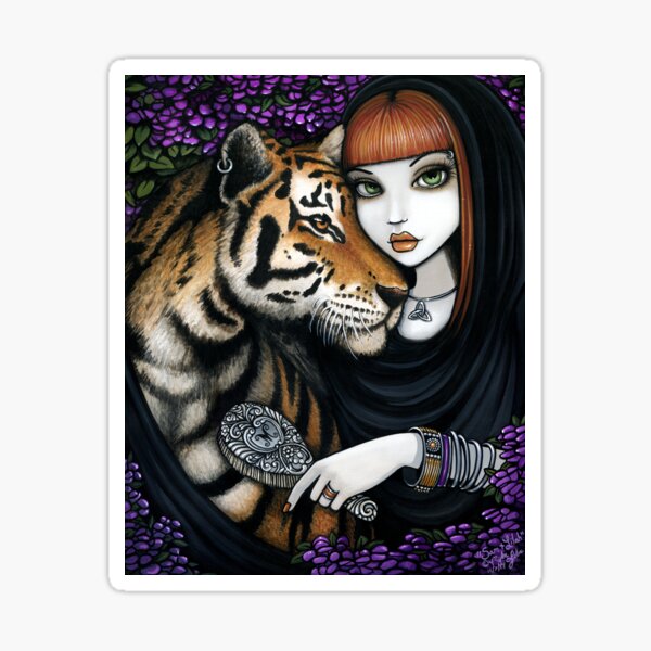 "Tiger Fae Soul Mates Fantasy Fairy Art Sam Lilah" Sticker for Sale by ...