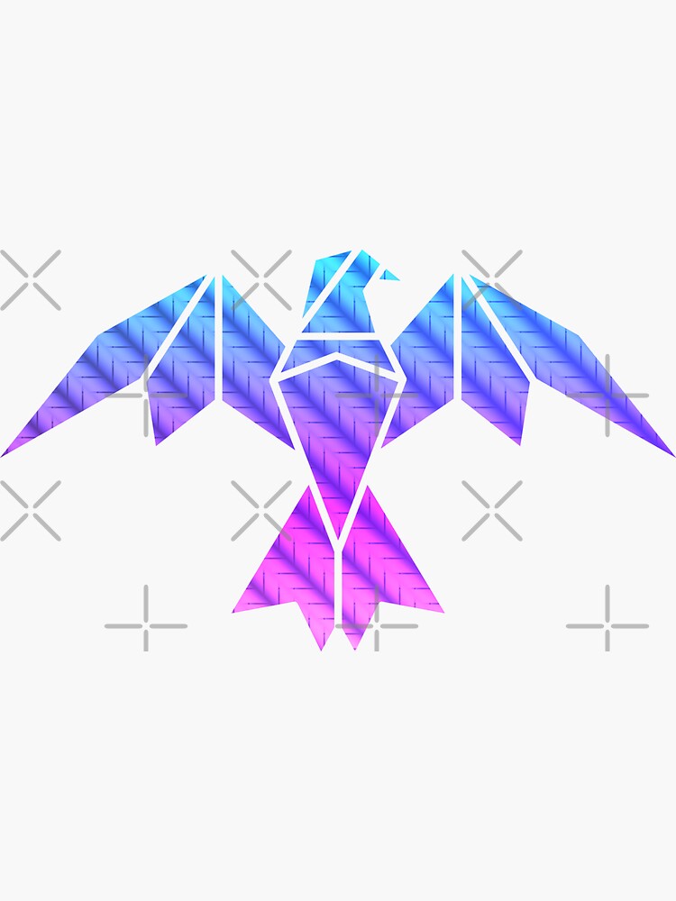 "Geometric Lines Bird with Diagonal Patterns" Sticker for Sale by ...