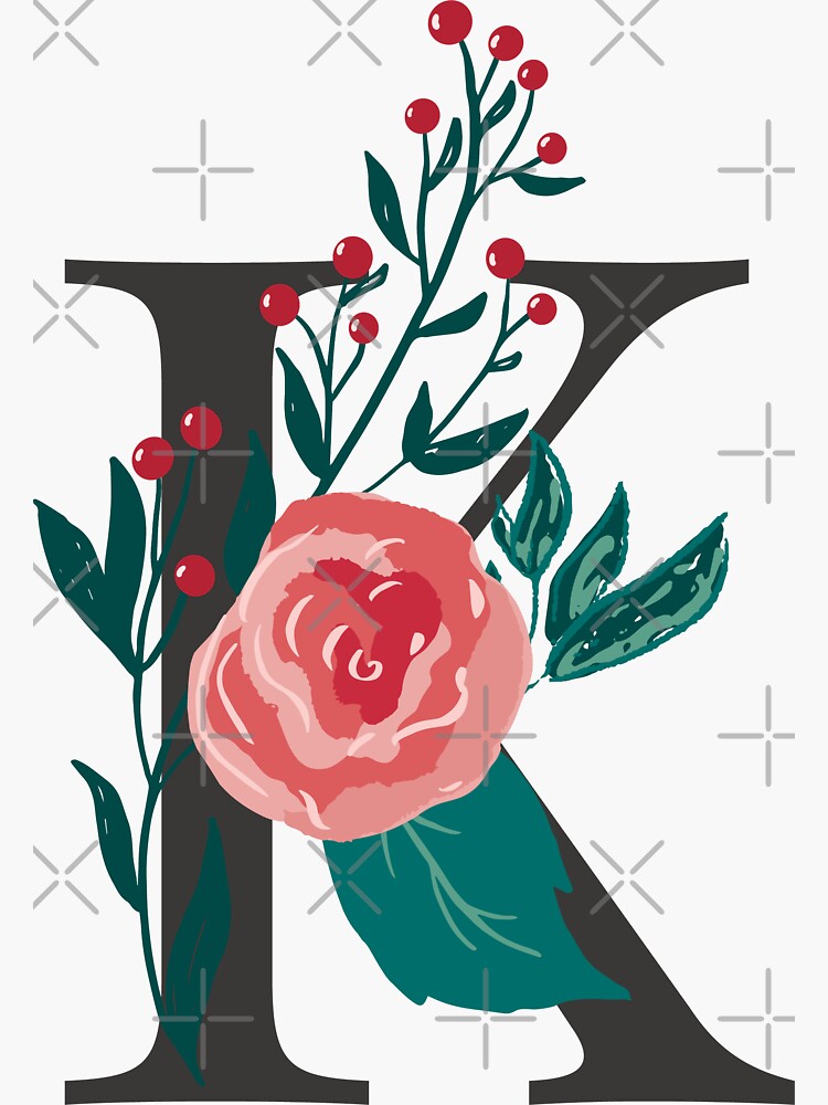 "Monogram Letter K" Sticker for Sale by Terelaska | Redbubble