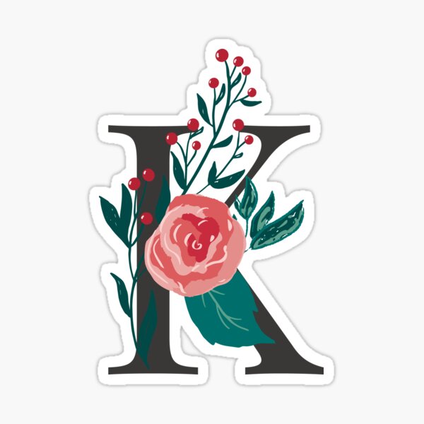 "Monogram Letter K" Sticker for Sale by Terelaska | Redbubble