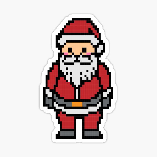 "80's Vintage Gaming Santa Funny 8 Bit Apparel" Sticker by CRazyBoxx ...