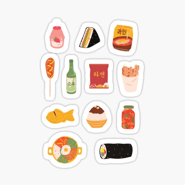 "Korean Snacks" Sticker by Indigows | Redbubble