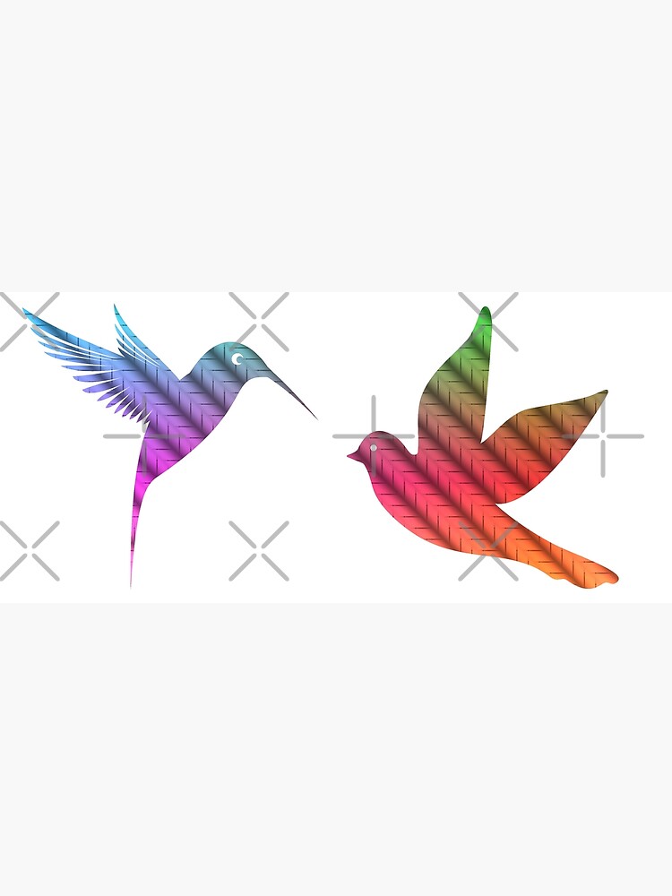 "Two Birds with Diagonal Patterns: Colour style 2" Poster for Sale by ...