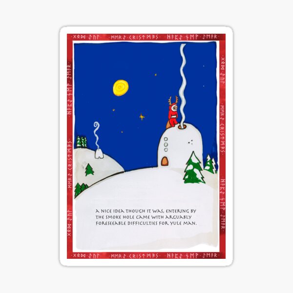 "Smoke Hole - Yule Man - Funny Alternative Pagan Christmas" Sticker for ...