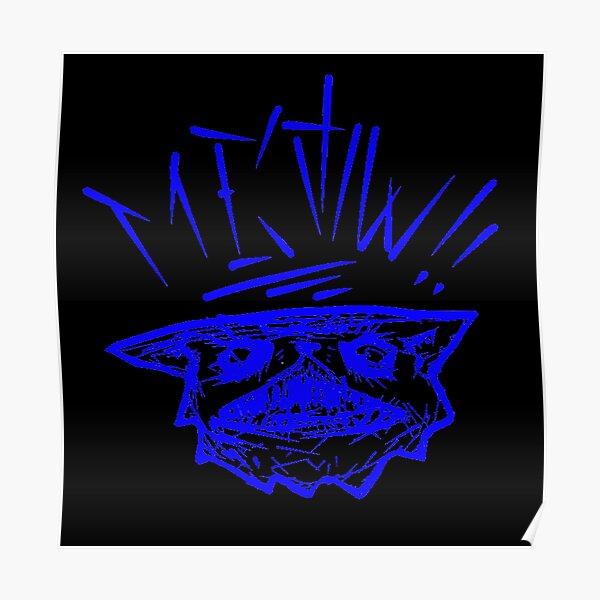 "Crazy Meow Cat" Poster by beepOfficial | Redbubble