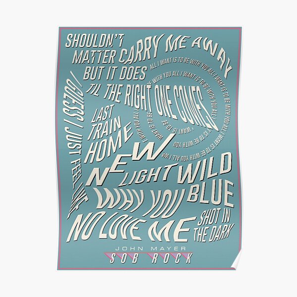 "Sob Rock Poster (Tracklist) - John Mayer" Poster for Sale by ...