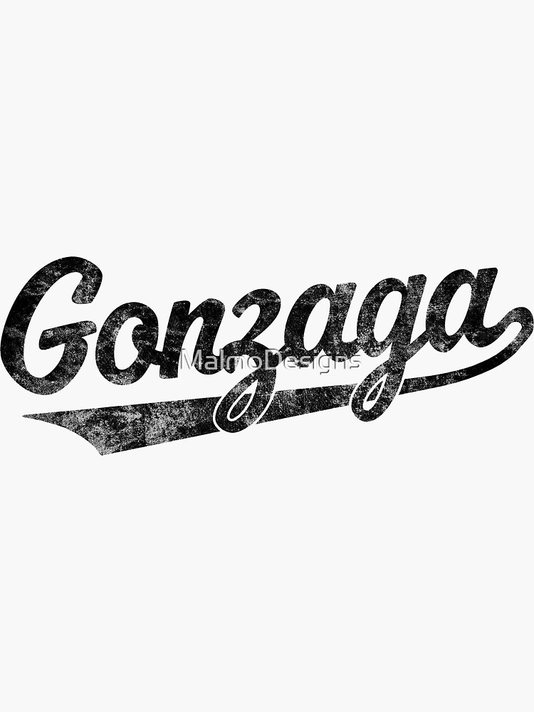 "Gonzaga vintage retro script" Sticker for Sale by MalmoDesigns | Redbubble