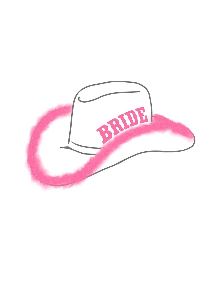 "bride pink boa trim cowboy hat" Art Print for Sale by Marla Gambucci ...