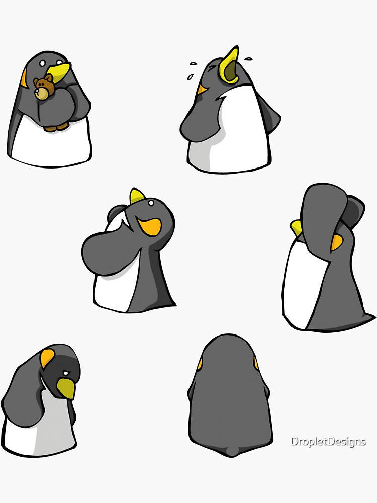 "Penguin Line Up" Sticker by DropletDesigns | Redbubble
