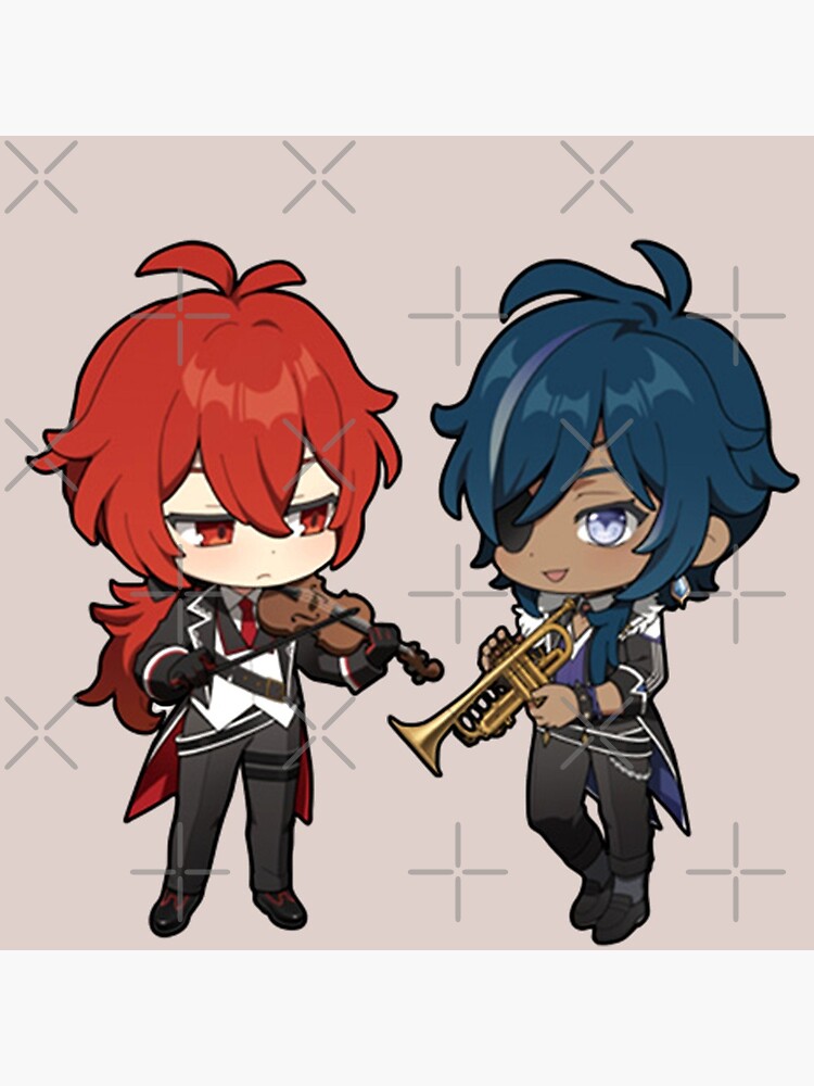 "Chibi Diluc & Kaeya - Genshin Impact" Canvas Print for Sale by ...