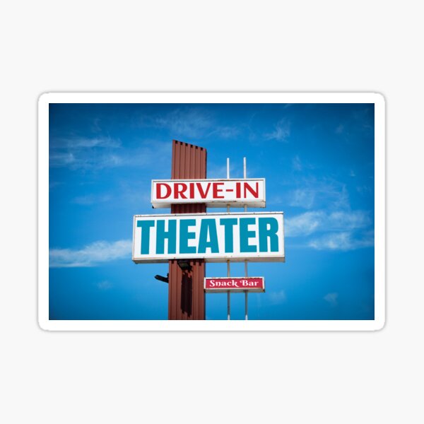 " Vintage Drive-in theater and snack bar sign" Sticker for Sale by ...