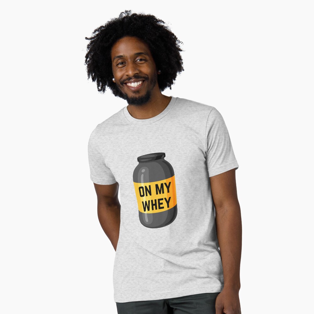 "On My Whey Protein Powder Jar Gym Sarcasm" Sticker for Sale by ...