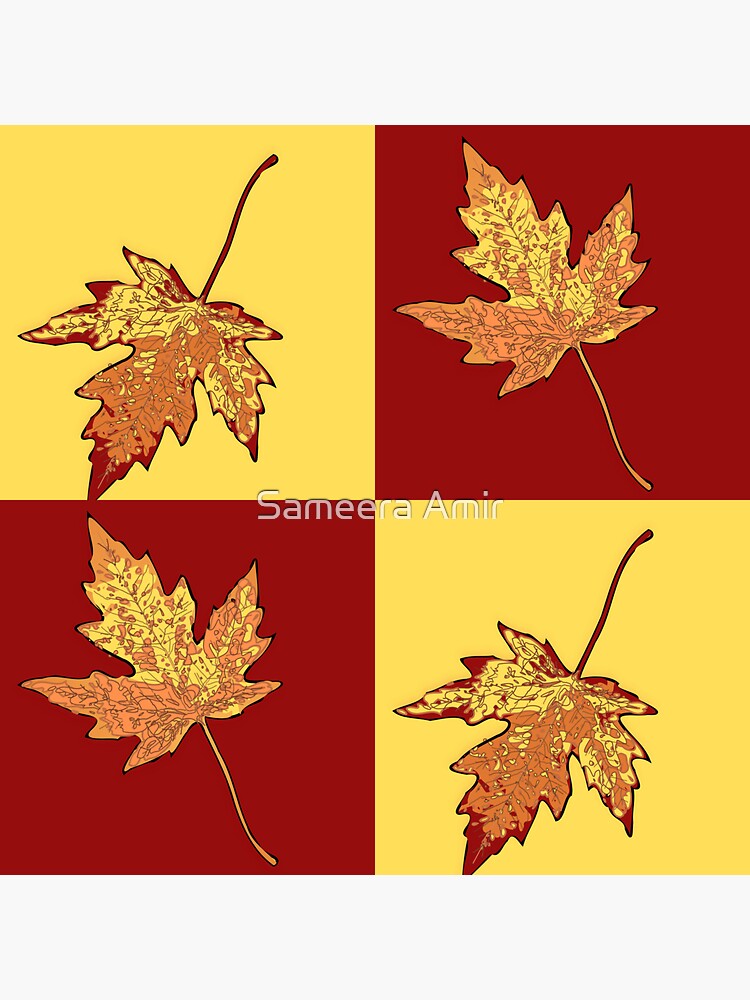 "Maple leaves repeat patterns illustration art" Sticker for Sale by ...