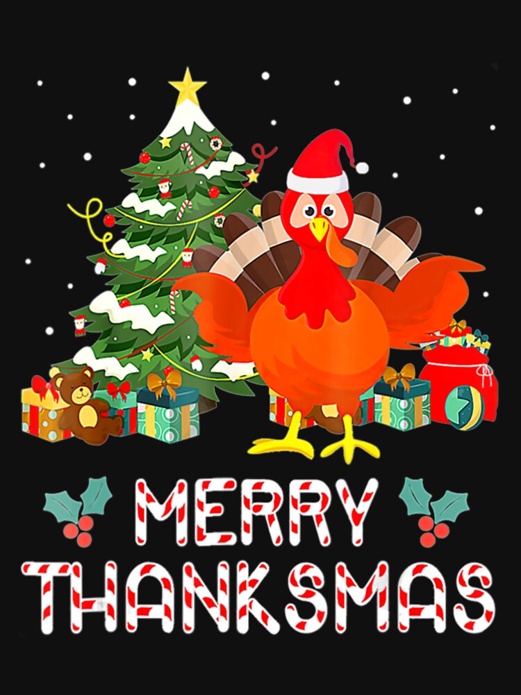 "Turkey Santa Merry Thanksmas Christmas Thanksgiving" T-shirt for Sale ...
