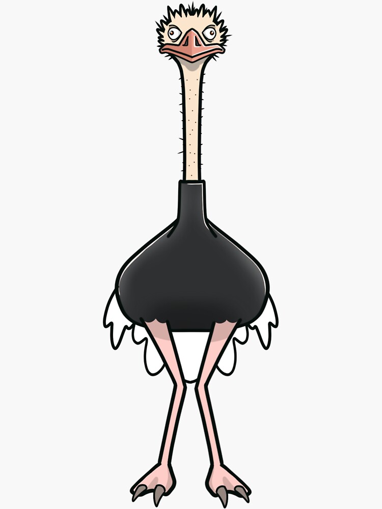 "Ostrich" Sticker for Sale by DocHackenbush | Redbubble