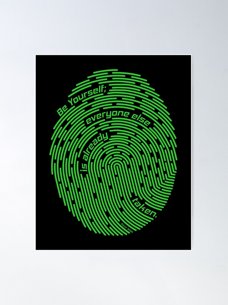 "Be Yourself Inspirational Quote Typography Computer Fingerprint ...