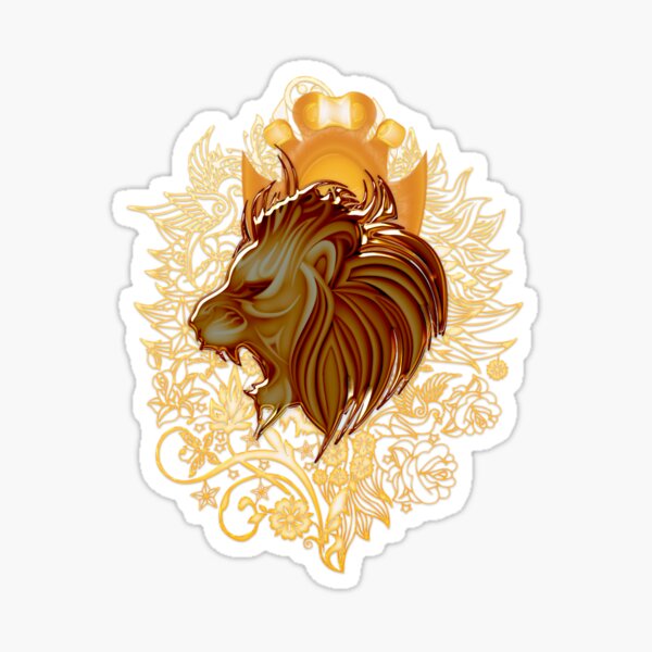 "Elegant golden lion" Sticker by nicky2342 | Redbubble