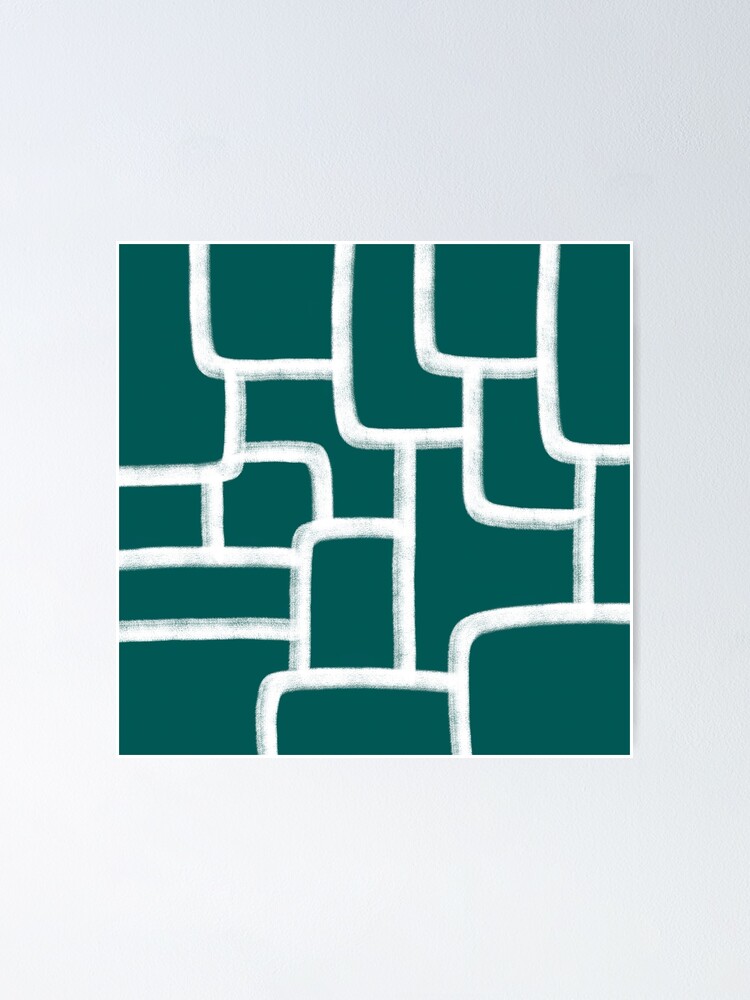 "Curvature simple line blocks dark green background" Poster for Sale by ...