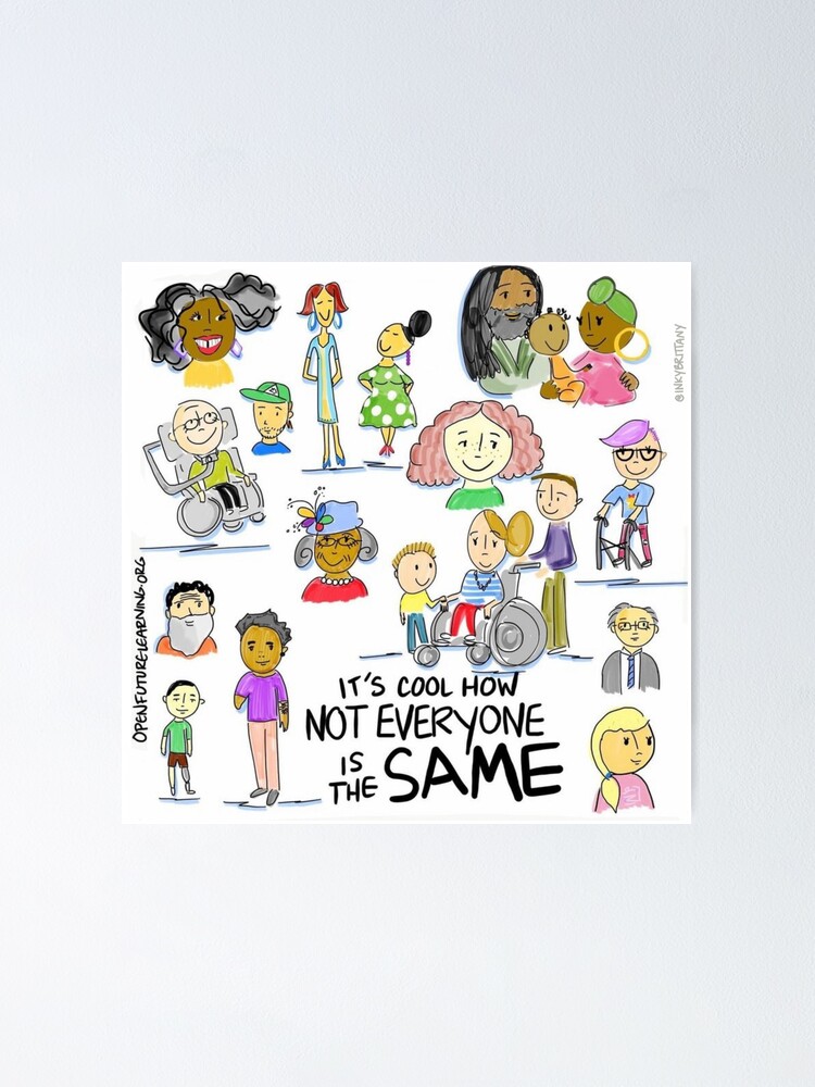 "Everyone Is Different" Poster for Sale by Open Future | Redbubble