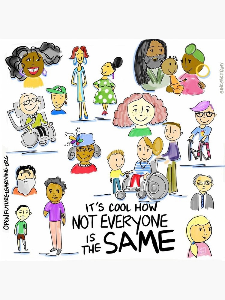 "Everyone Is Different" Sticker for Sale by benjamindrew | Redbubble