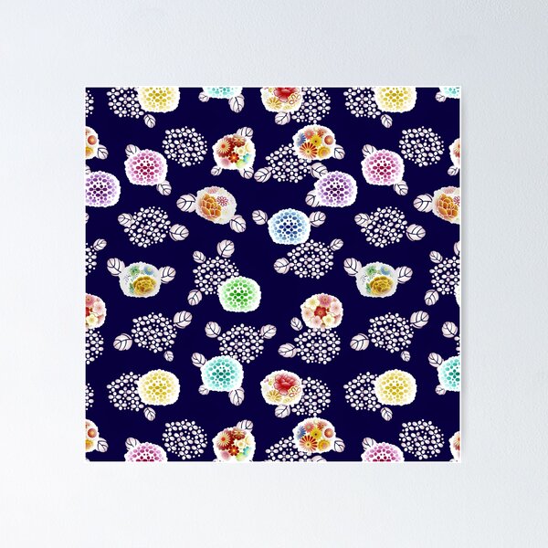 "Japanese Pattern WAGARA of AJISAI - Colorful Japanese Hydrangeas ...