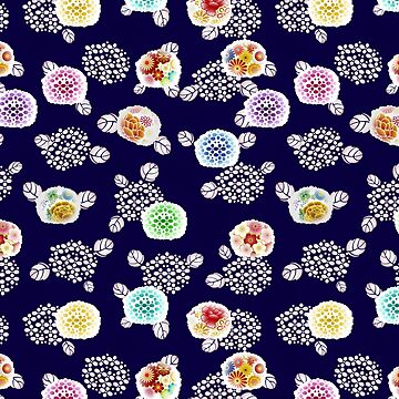 "Japanese Pattern WAGARA of AJISAI - Colorful Japanese Hydrangeas ...
