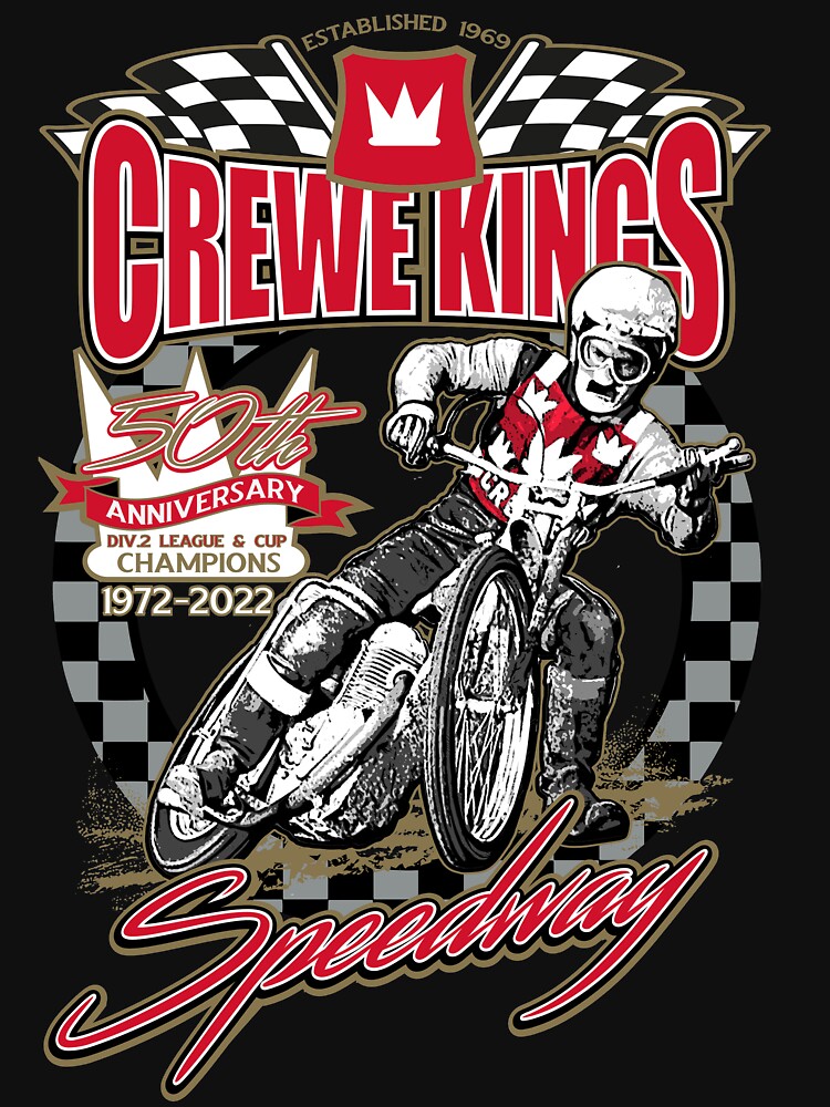 "Crewe Speedway - Official1972 Double Champions Anniversary " T-shirt ...