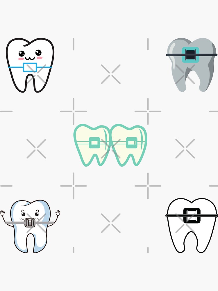 "Dental - Braces Sticker pack - Cute Teeth " Sticker for Sale by ducany ...