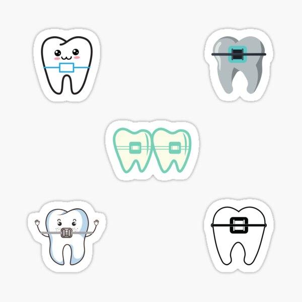 "Dental - Braces Sticker pack - Cute Teeth " Sticker for Sale by ducany ...